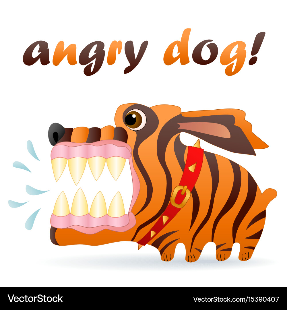 Angry dog cartoon character image Royalty Free Vector Image
