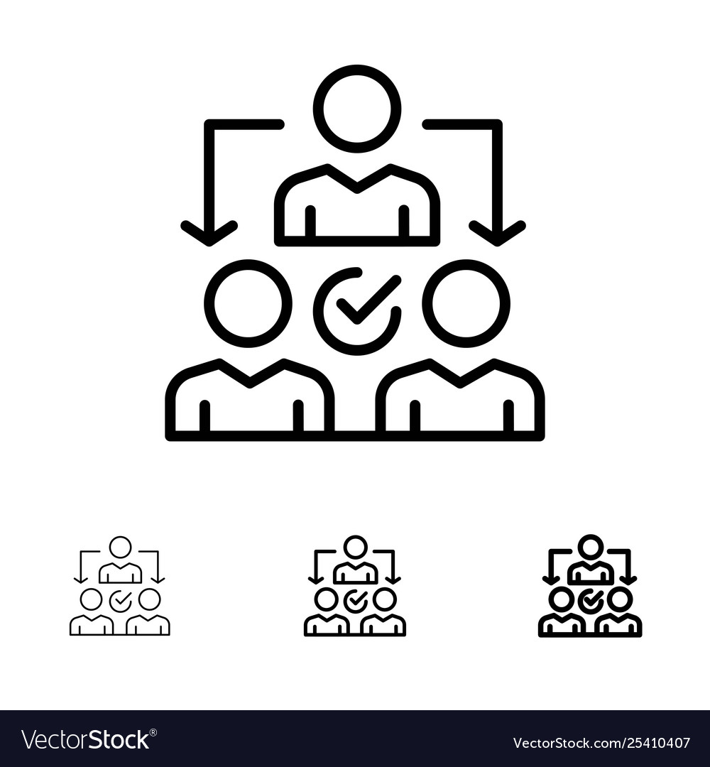 Assignment Delegate Delegating Distribution Bold Vector Image
