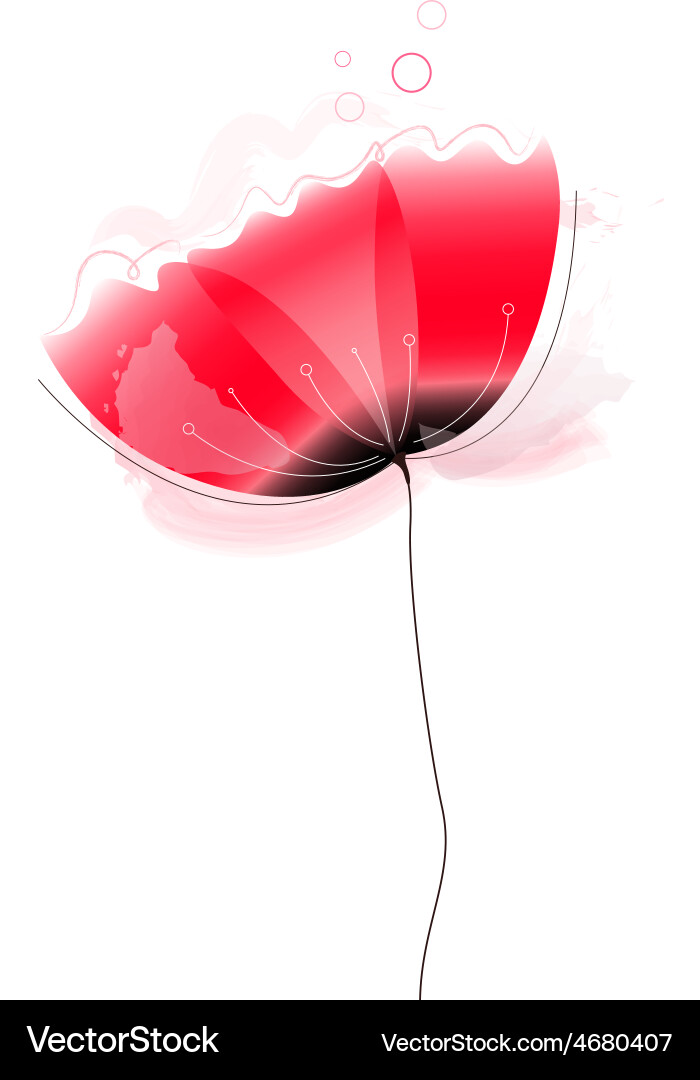 Cute beautiful abstract poppy flower Royalty Free Vector