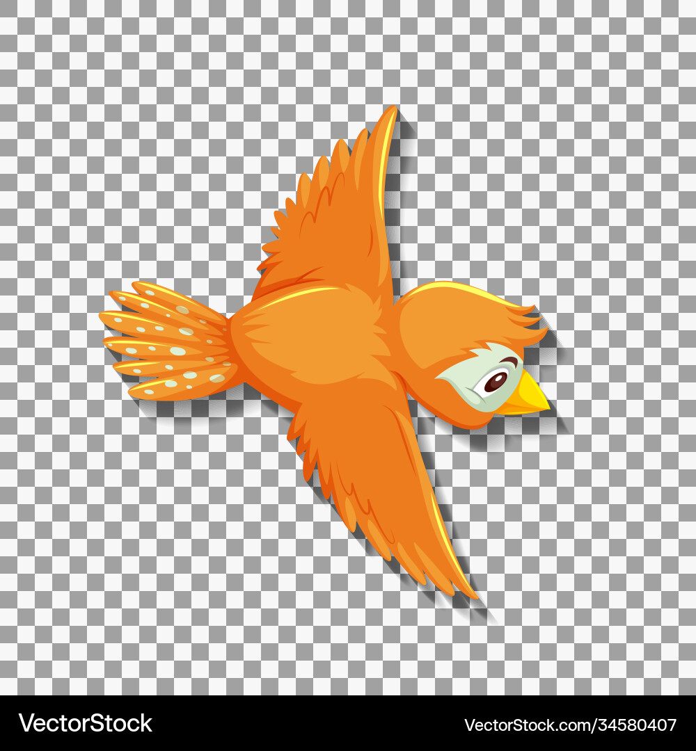 Cute orange bird cartoon character Royalty Free Vector Image