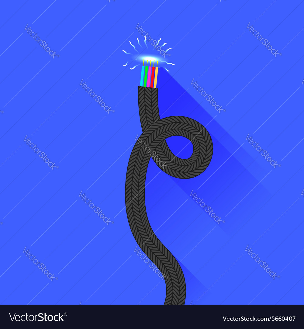 Damaged cable Royalty Free Vector Image - VectorStock