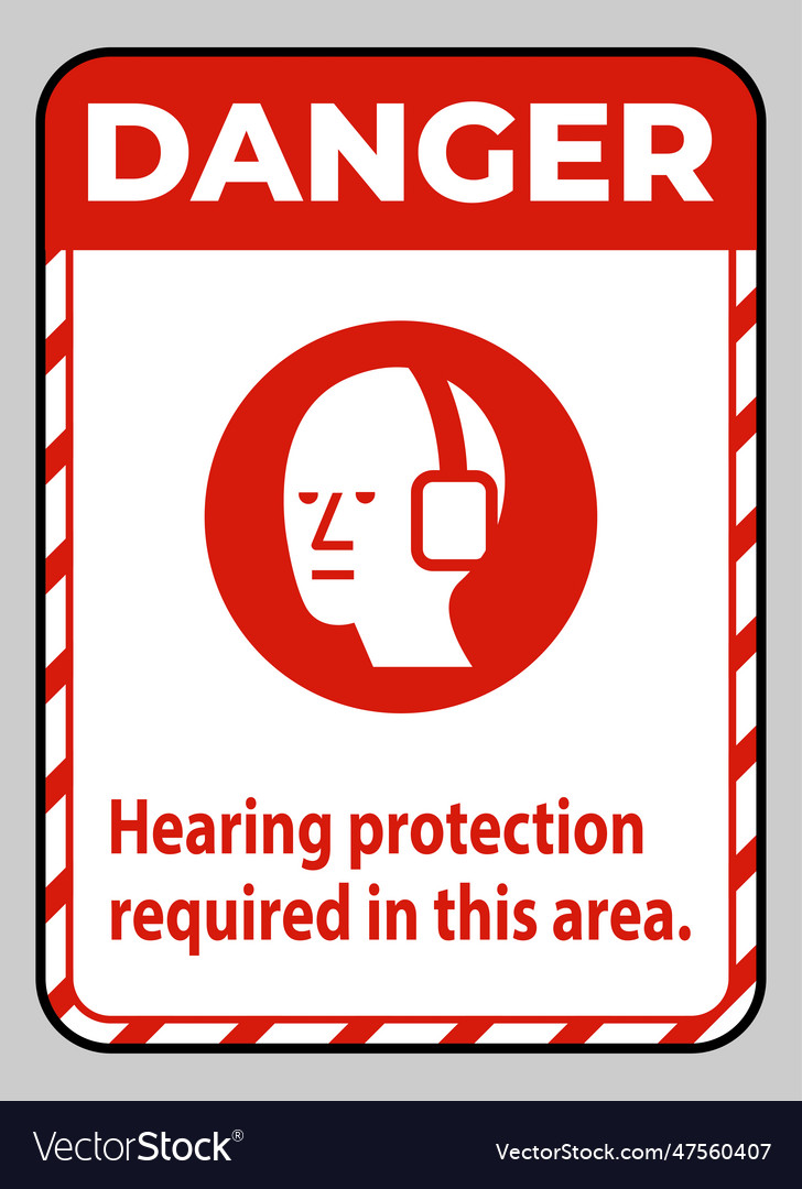Danger Ppe Sign Hearing Protection Required Vector Image