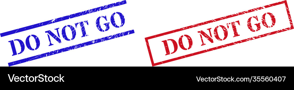 Do not go textured scratched seal stamps Vector Image