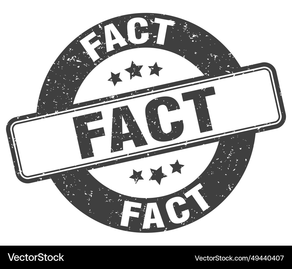 Fact stamp label round grunge sign Royalty Free Vector Image