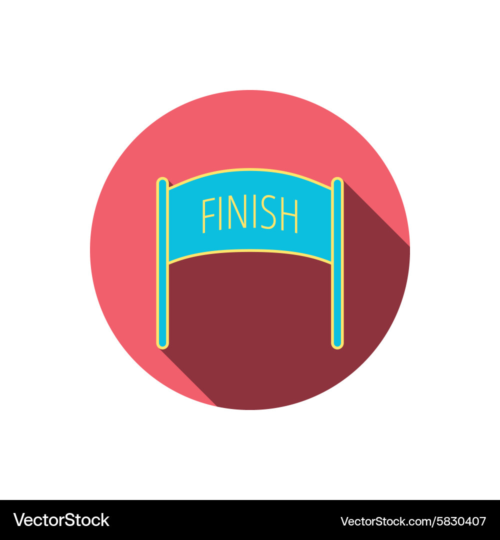 Finish banner icon marathon checkpoint sign Vector Image