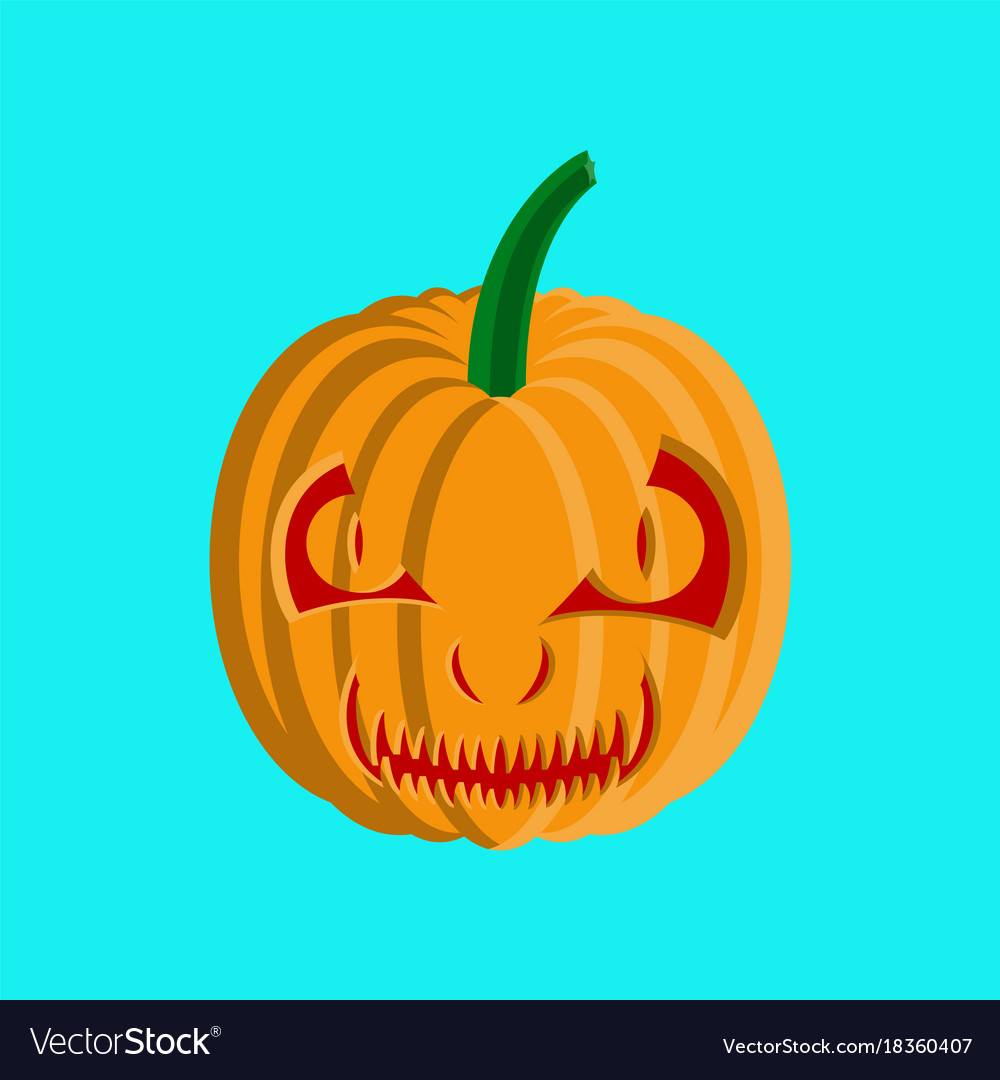 Flat on background of halloween pumpkin emotions Vector Image