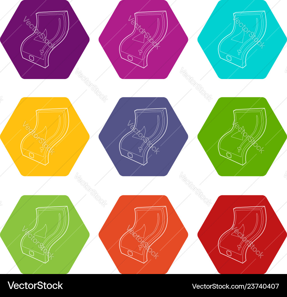Flexible tablet icons set 9 Royalty Free Vector Image