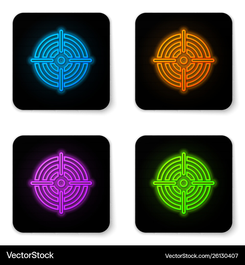 Glowing neon target sport for shooting Royalty Free Vector