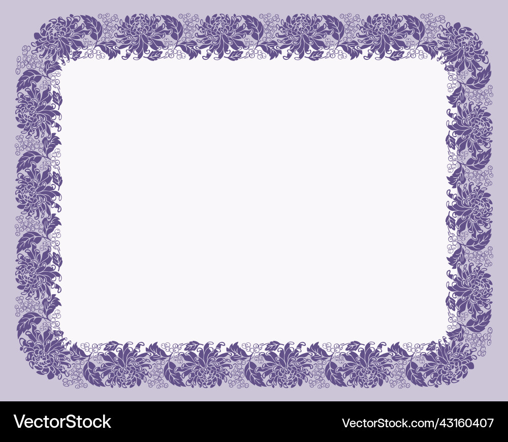 Greeting card with border from silhouettes Vector Image