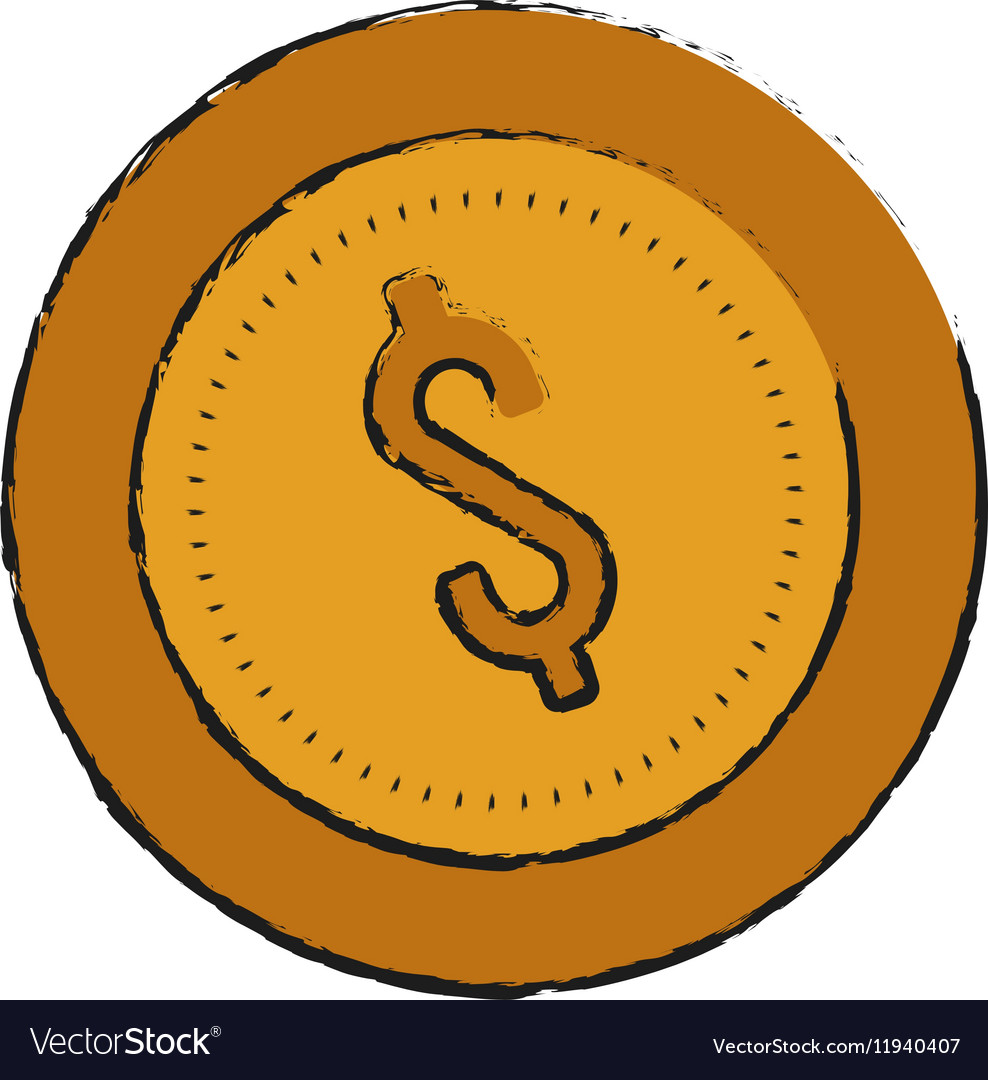 Isolated coin design Royalty Free Vector Image