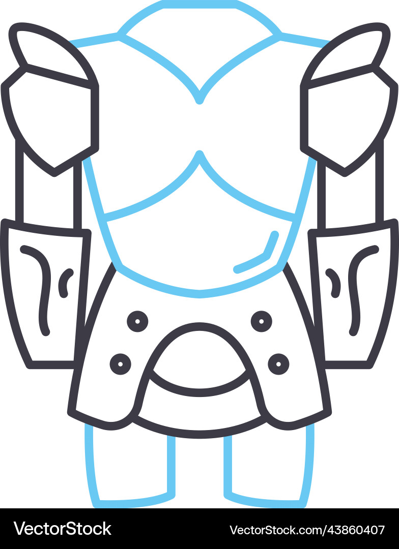 Knight armor line icon outline symbol Royalty Free Vector