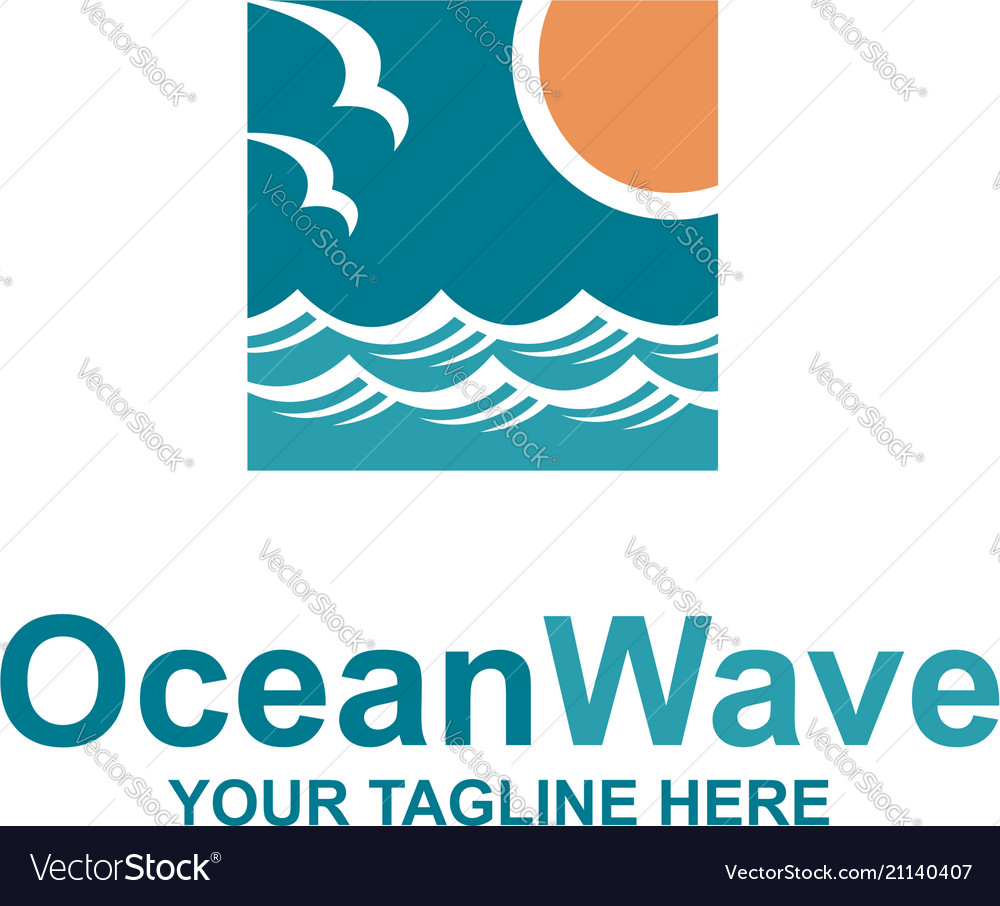 Ocean waves emblem Royalty Free Vector Image - VectorStock