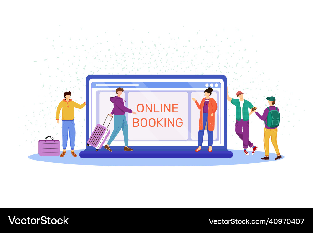 Online booking flat choosing hotel in internet Vector Image