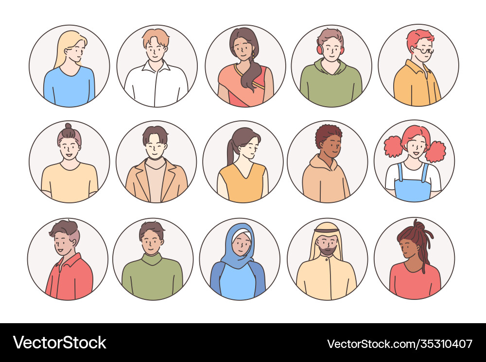 People different races and nationalities Vector Image