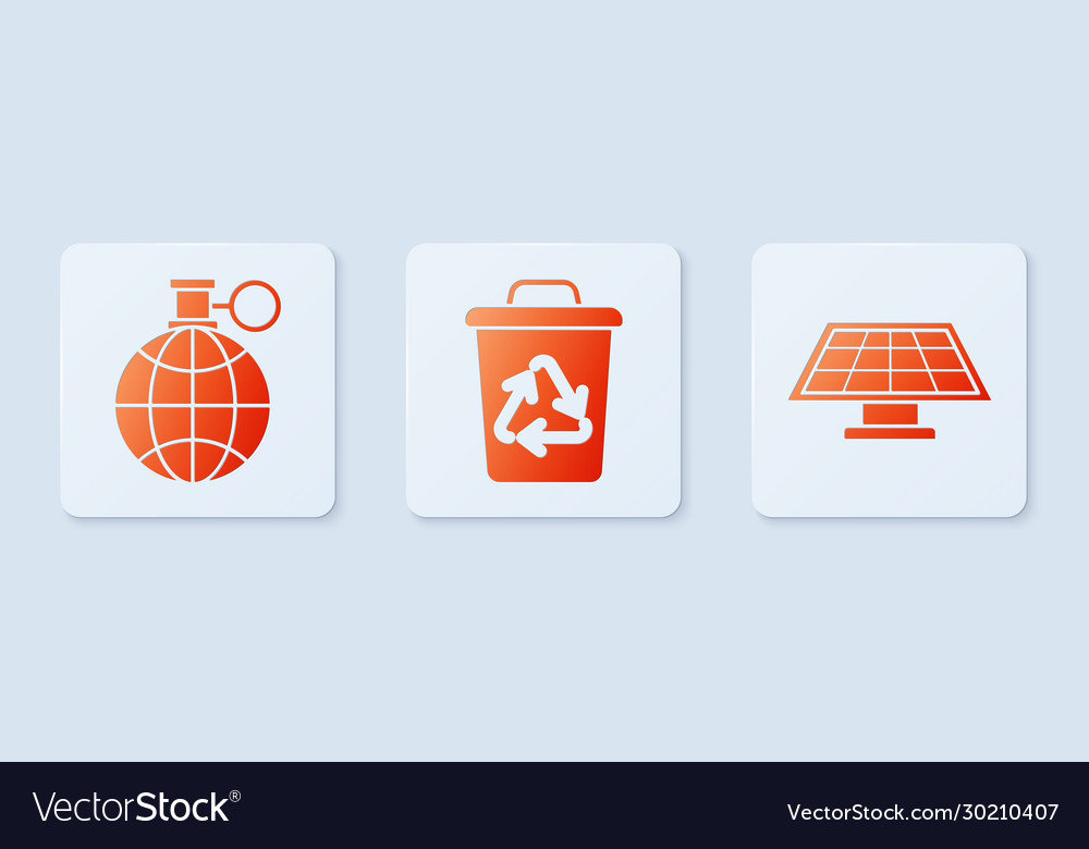 Set recycle bin with recycle symbol planet earth Vector Image