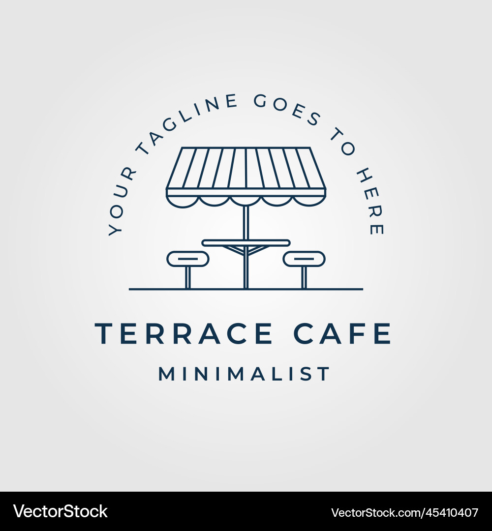 Terrace cafe linear logo icon and symbol Vector Image