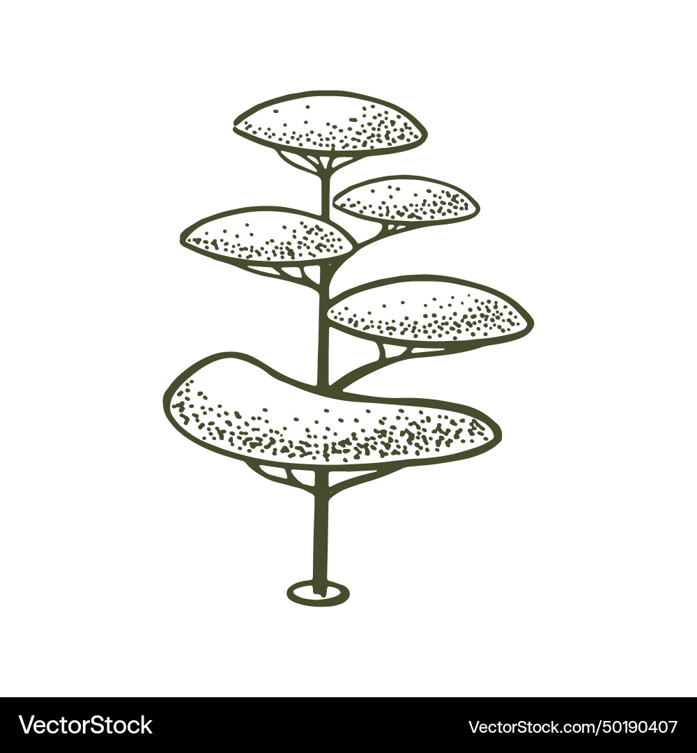 Topiary pictogram sketch shearing plants Vector Image