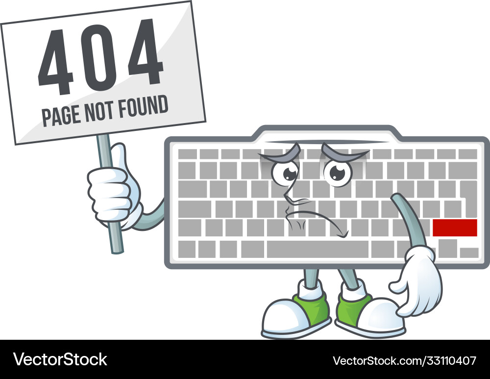 White keyboard cartoon character with funny face Vector Image