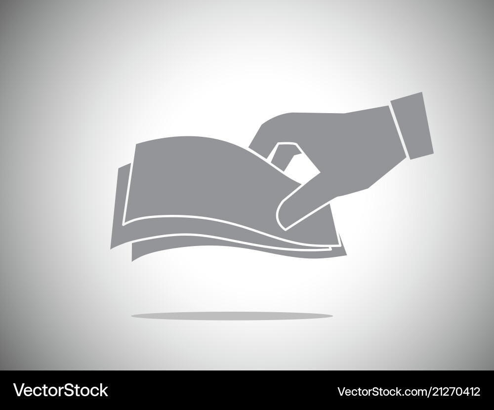 Cash icon on a gray background Royalty Free Vector Image