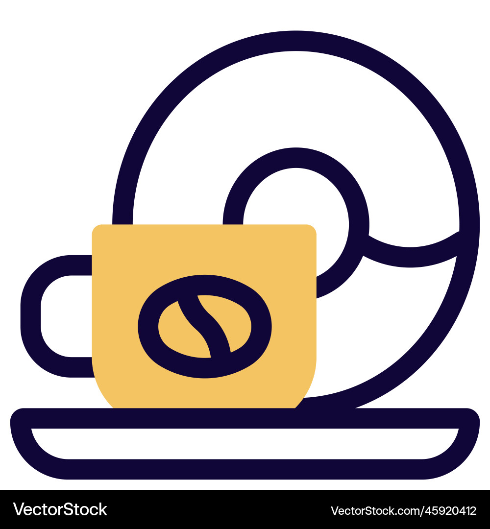 Coffee with donut light icon Royalty Free Vector Image