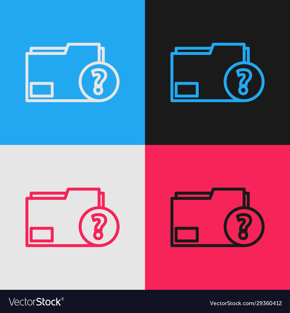 Color line unknown document folder icon isolated Vector Image Color line unknown document folder icon isolated Vector Image