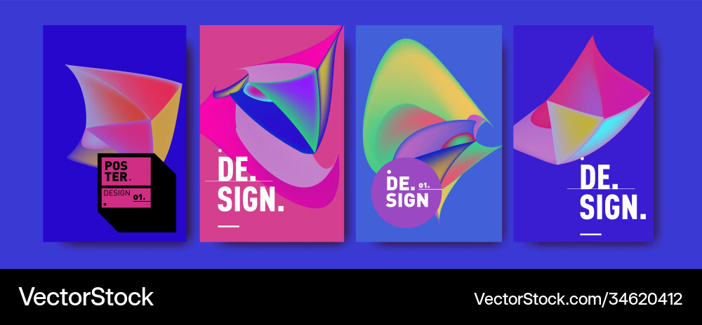Colorful abstract liquid and fluid poster Vector Image