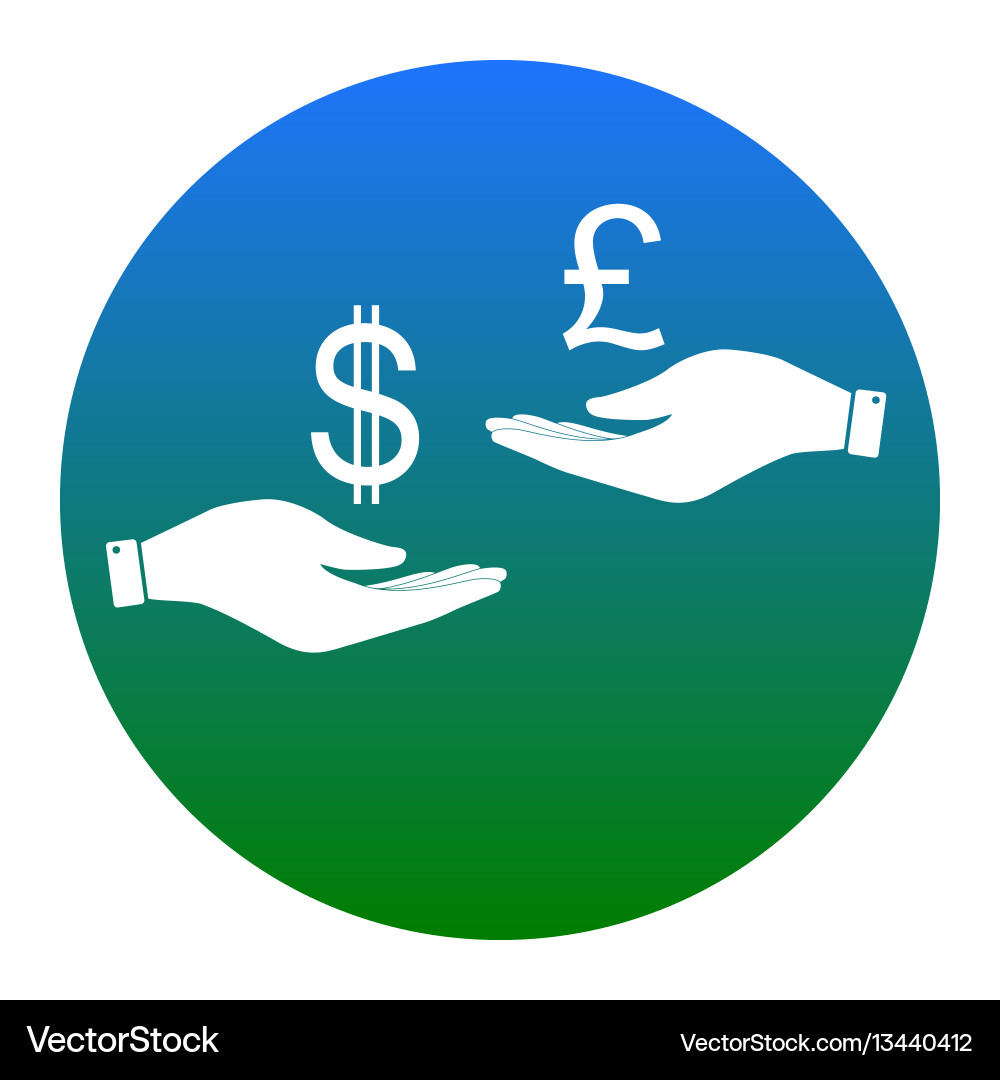Currency exchange from hand to hand dollar Vector Image