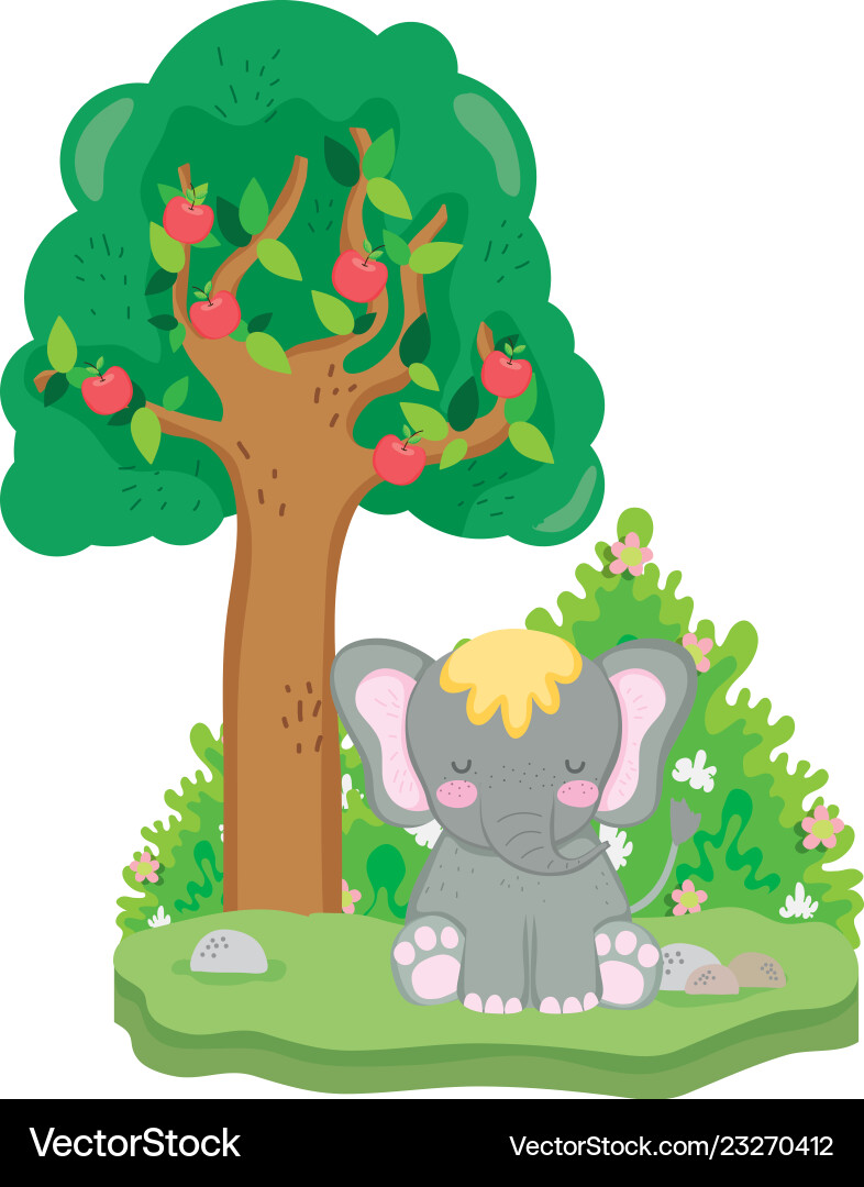 Cute and little elephant character Royalty Free Vector Image