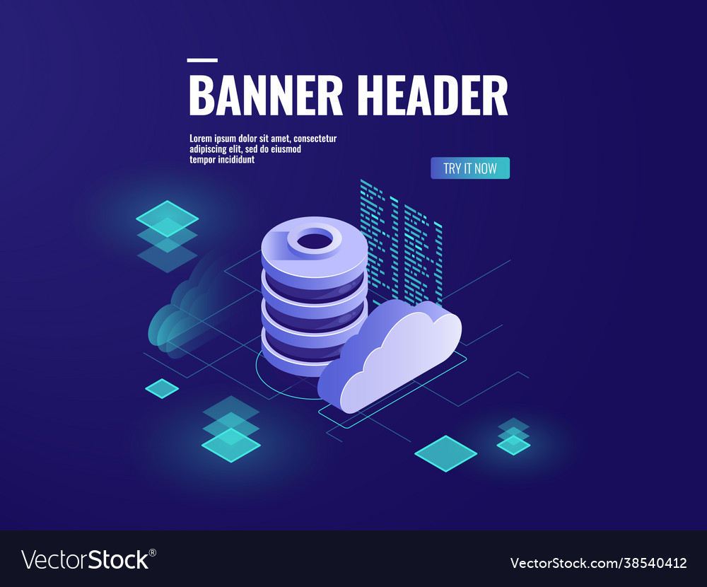 Database and data processing isometric icon Vector Image