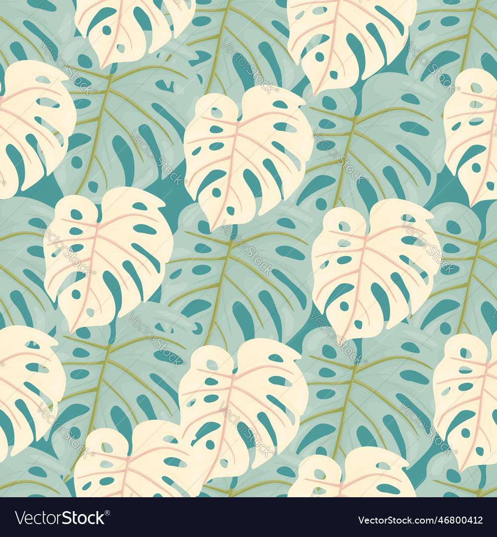 Decorative Tropical Leaf Seamless Pattern Vector Image