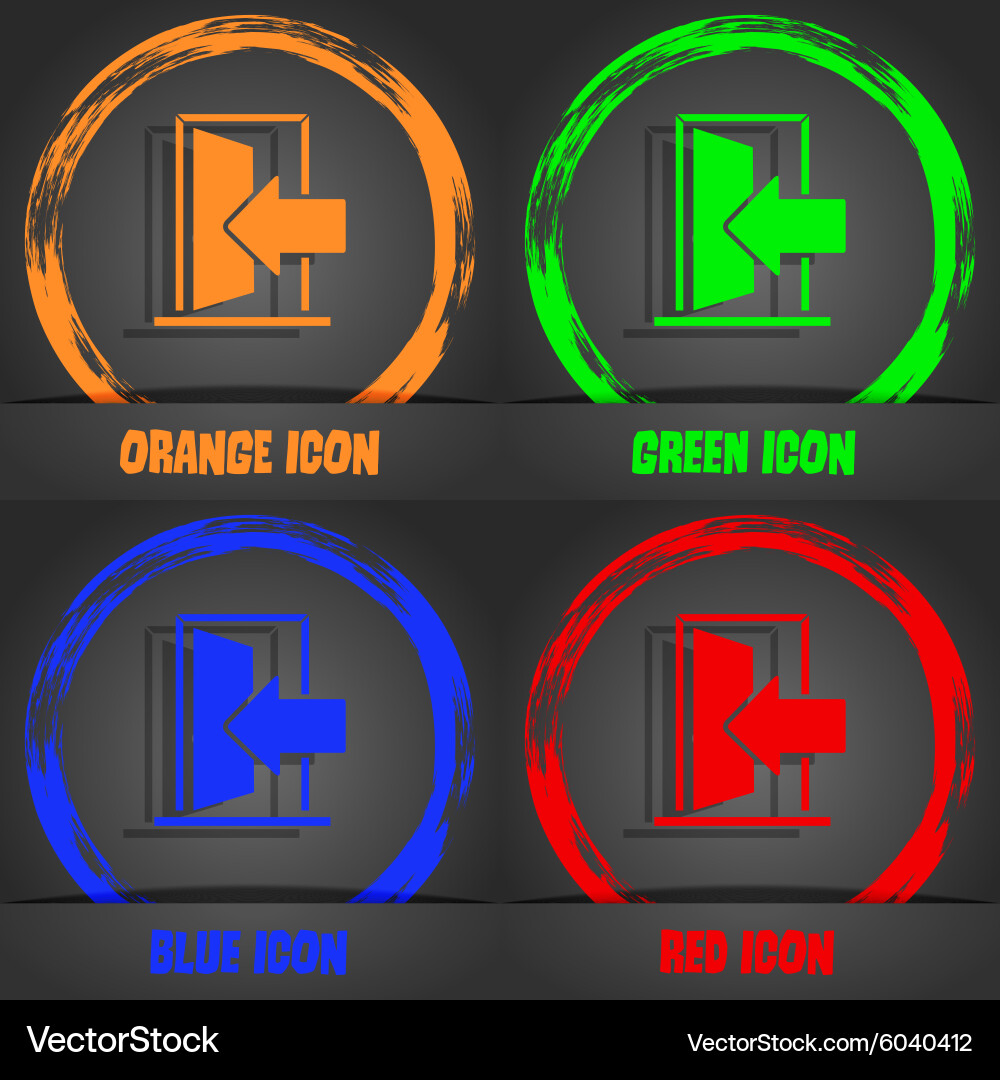 Door enter or exit icon sign fashionable modern Vector Image