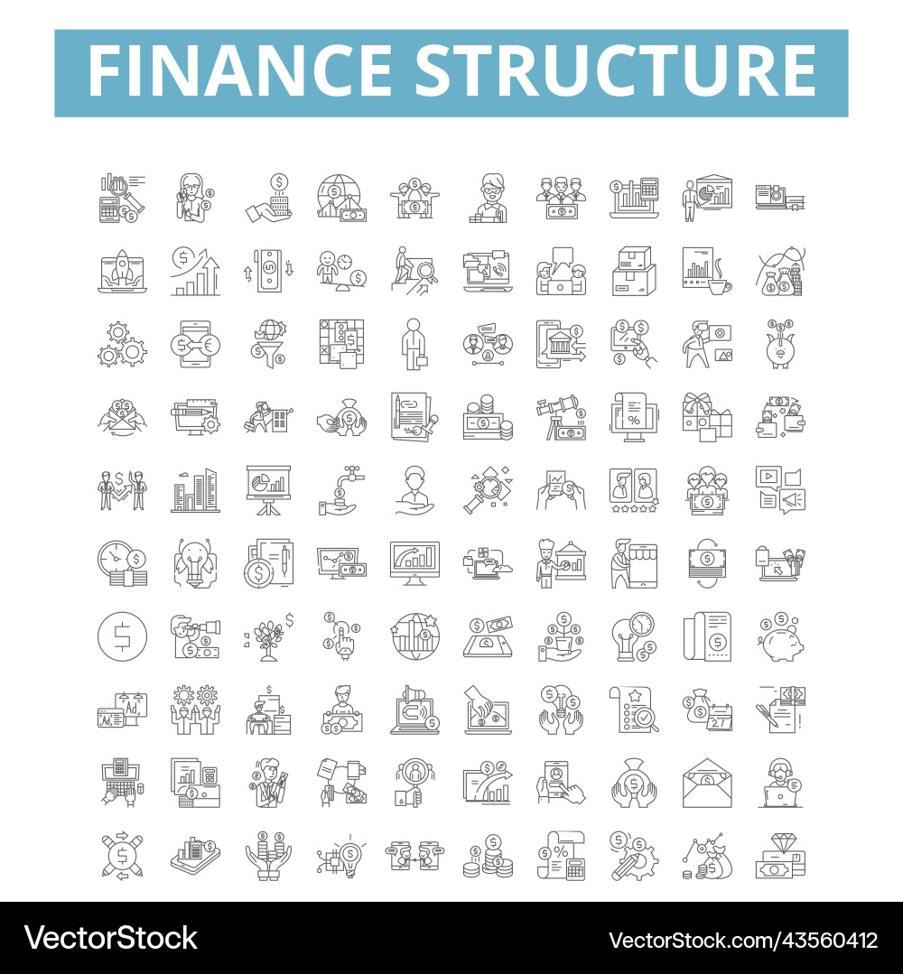 Finance structure icons line symbols web signs Vector Image