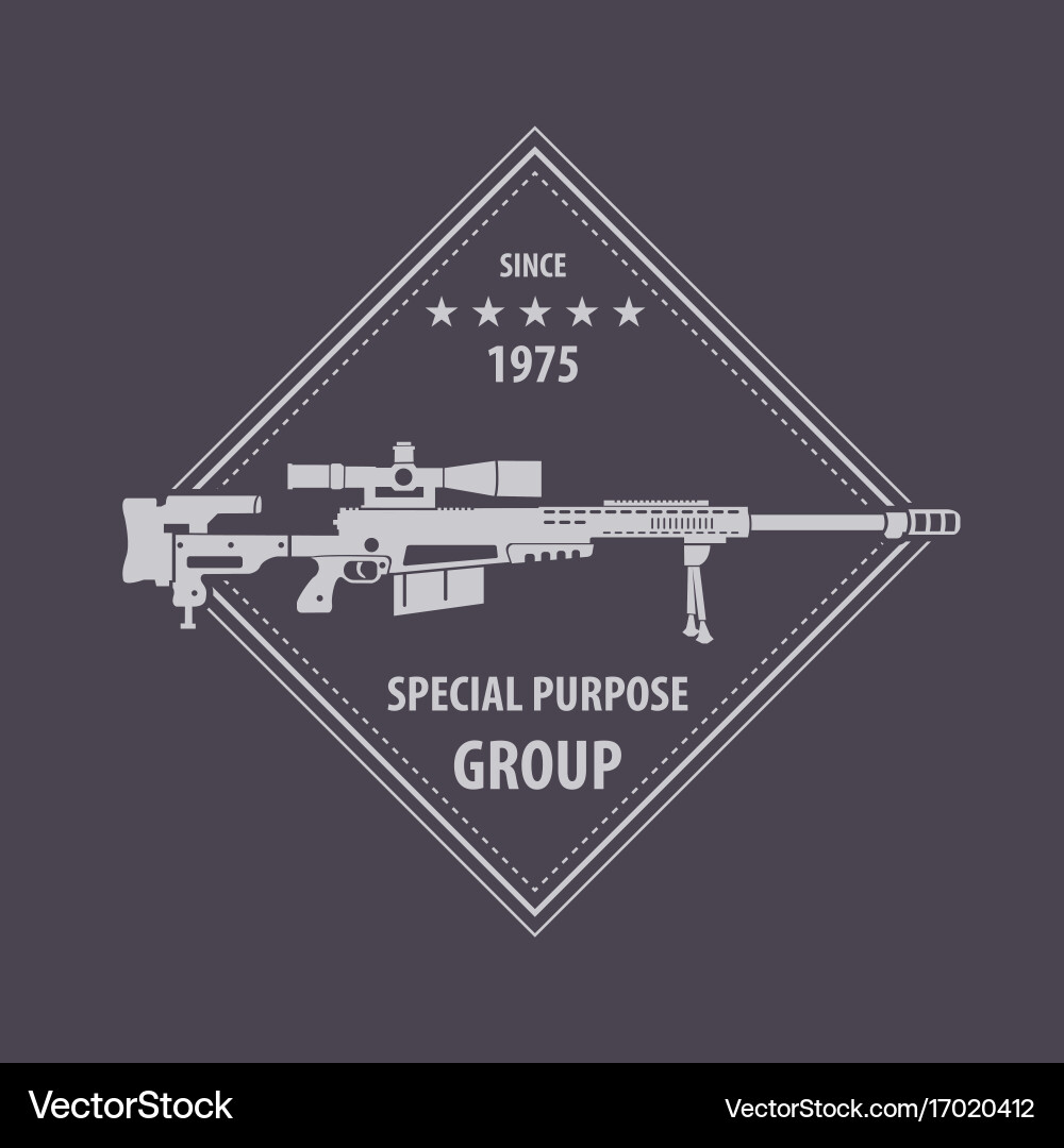 Firearm logo template guns rifles badge flat Vector Image