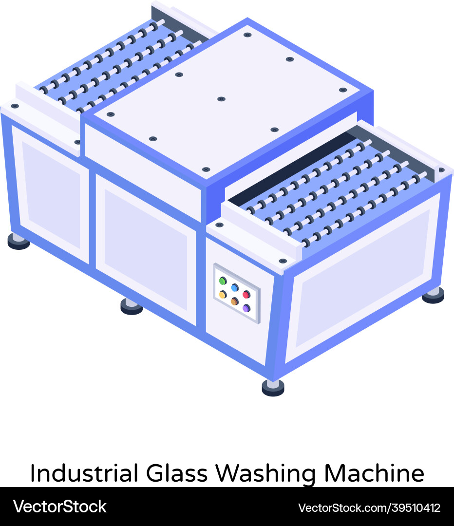 Industrial glass washing machine Royalty Free Vector Image
