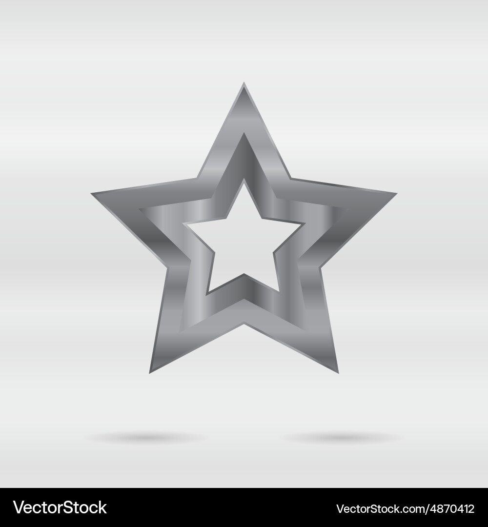 Metallic sign set of stainless 3d elements - star Vector Image