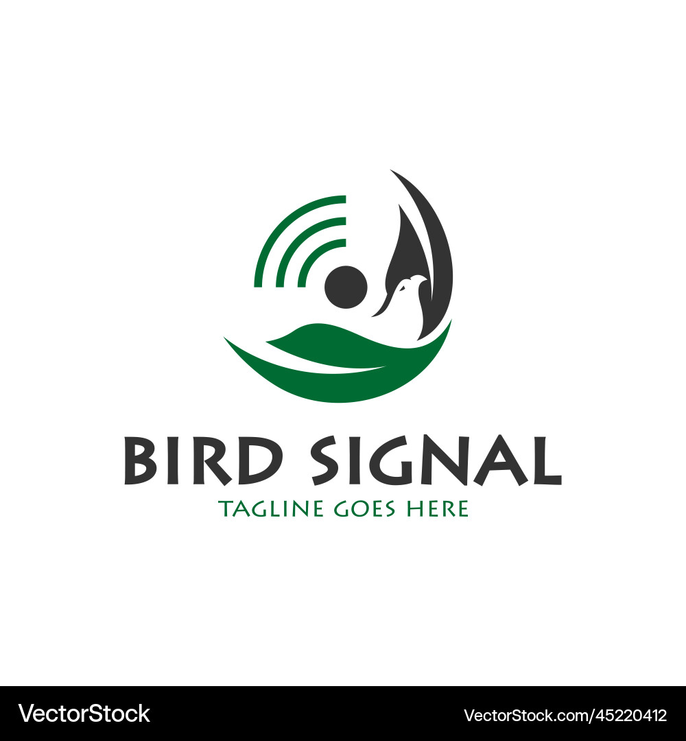 Natural bird signal logo design Royalty Free Vector Image