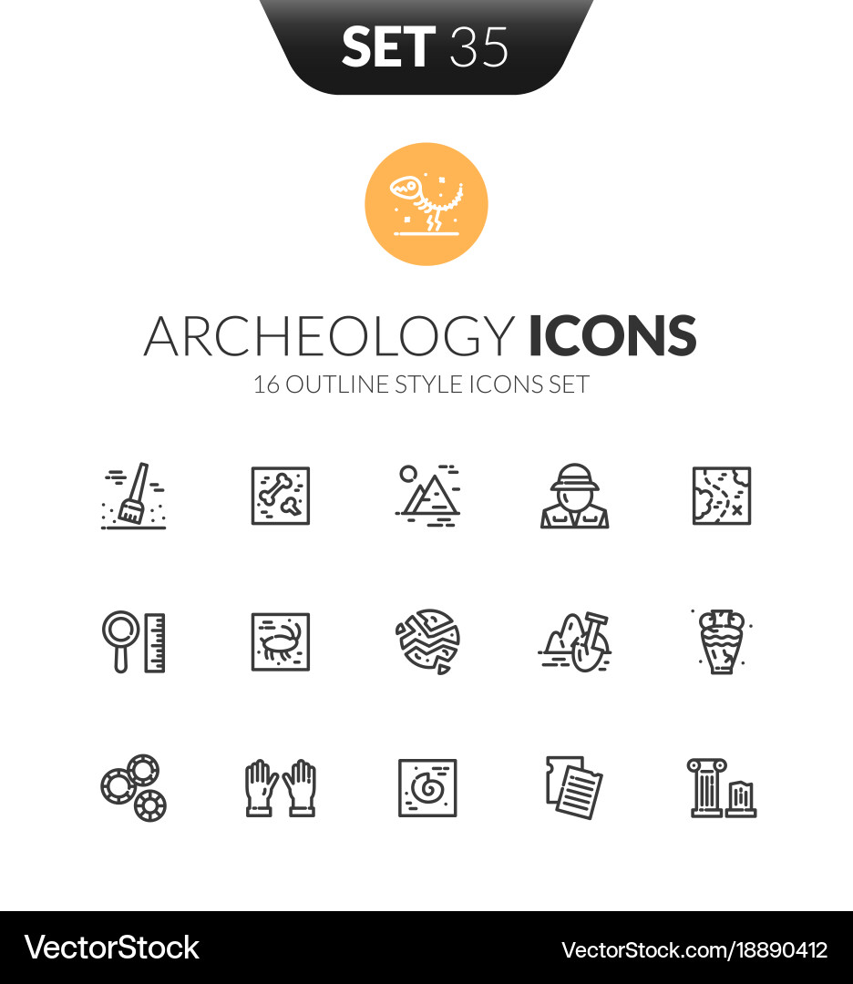 Outline black icons set in thin modern style Vector Image