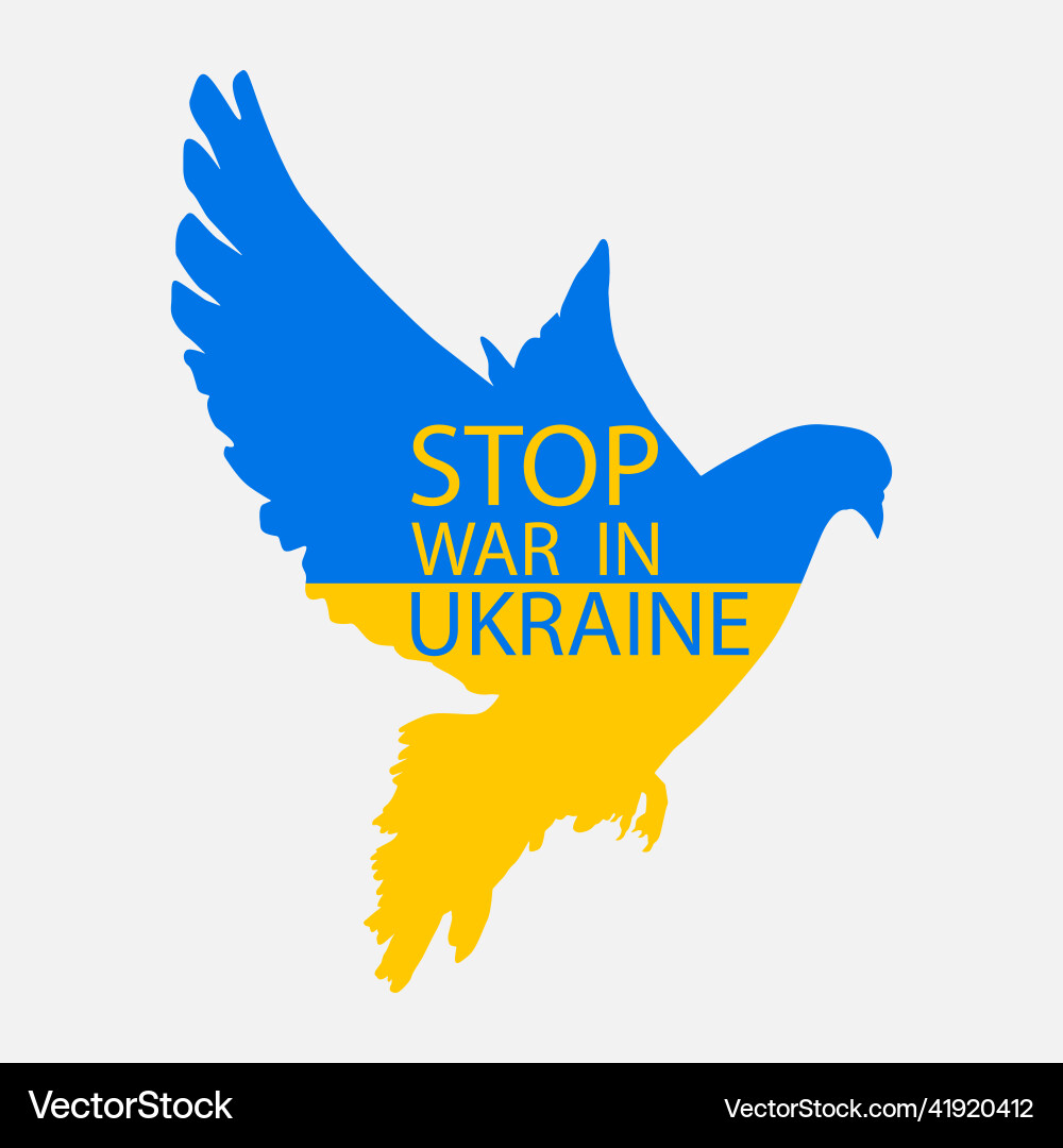 Peace in ukraine on white background Royalty Free Vector