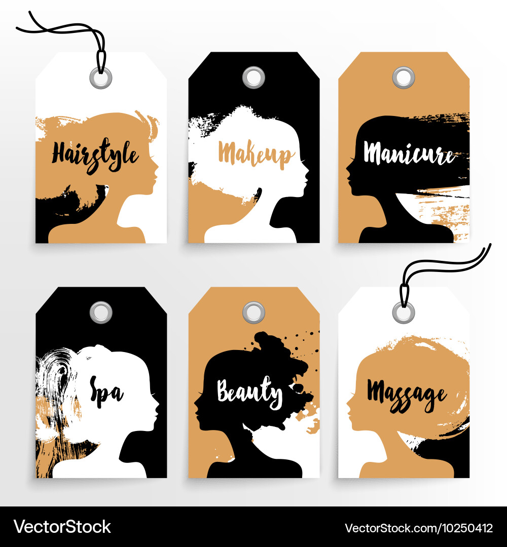 Set of banners with acrylic beautiful girl Vector Image