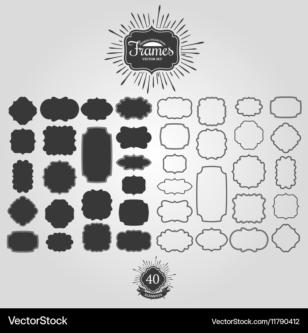 Set of frames for vintage logos Royalty Free Vector Image