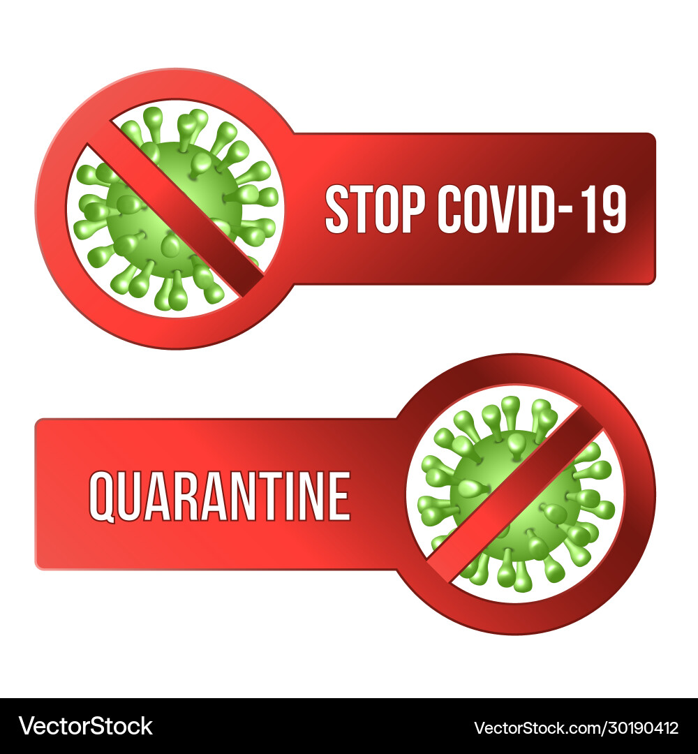 Sign caution stop covid-19 with coronavirus icon Vector Image