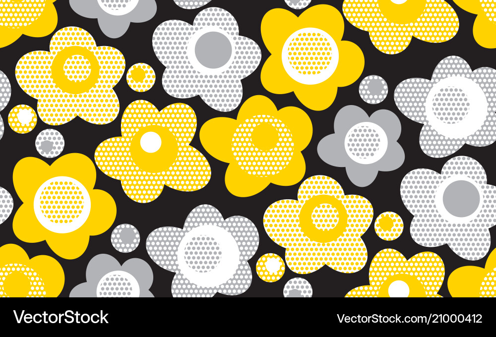 Summer yellow color floral seamless pattern Vector Image