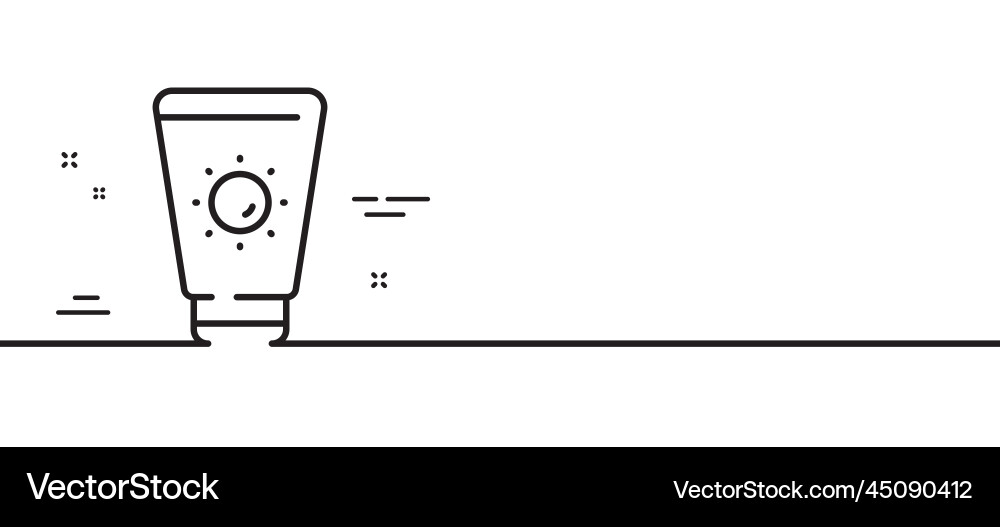 Sunscreen line icon sun cream sign Royalty Free Vector Image