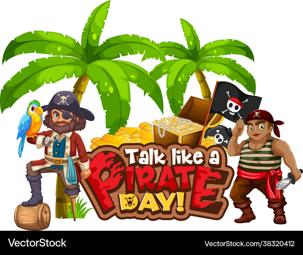 Talk like a pirate day font banner Royalty Free Vector Image