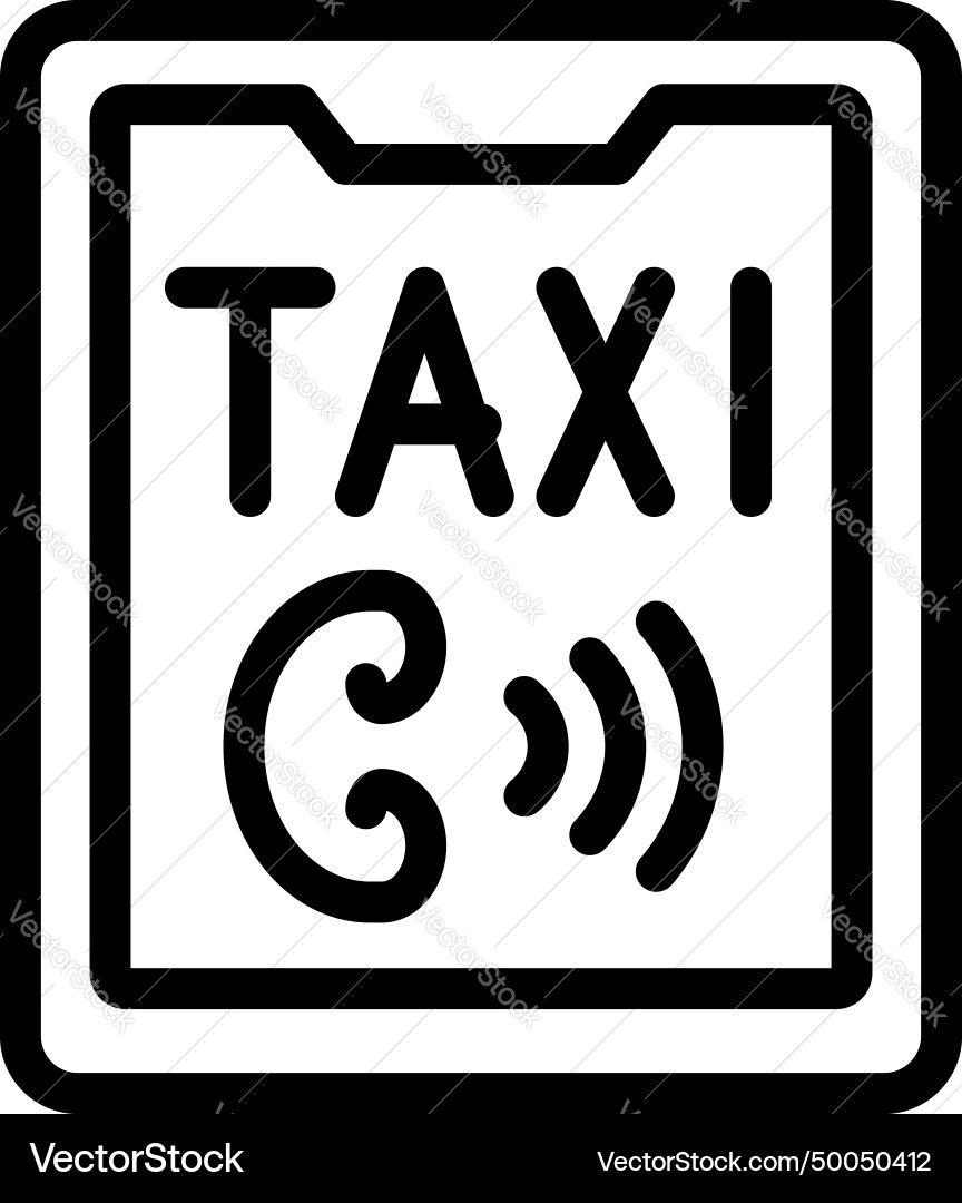 Taxi call service icon outline map Royalty Free Vector Image