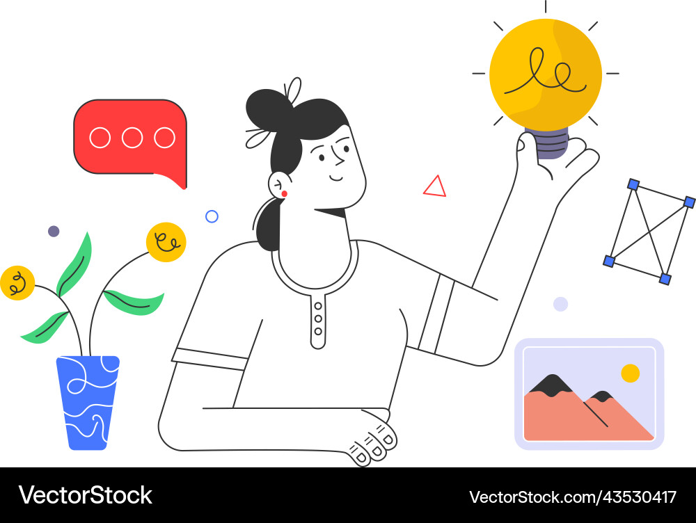 An amazing flat of creative designer Royalty Free Vector
