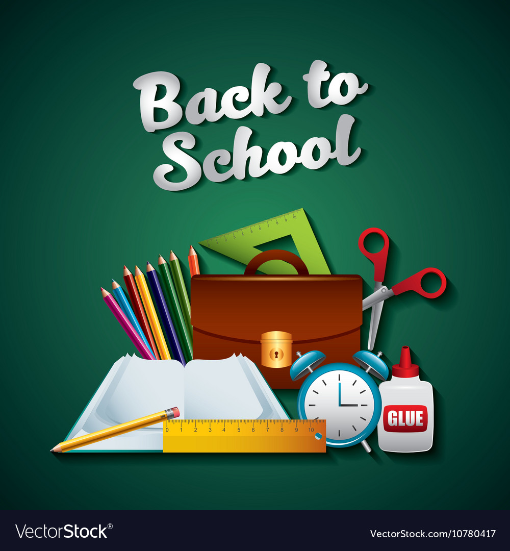Back to school set supplies Royalty Free Vector Image