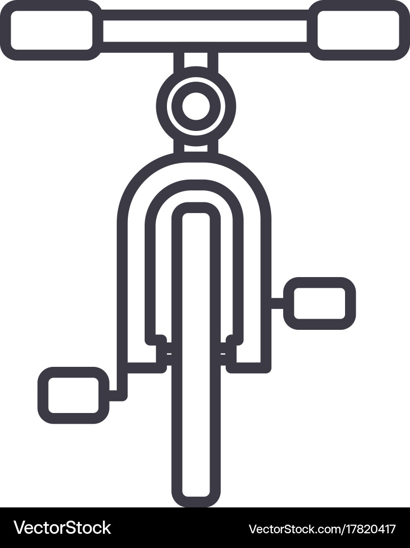Bike front view line icon sign Royalty Free Vector Image