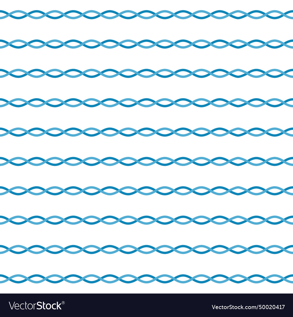 Blue and white seamless wave pattern linear waves Vector Image