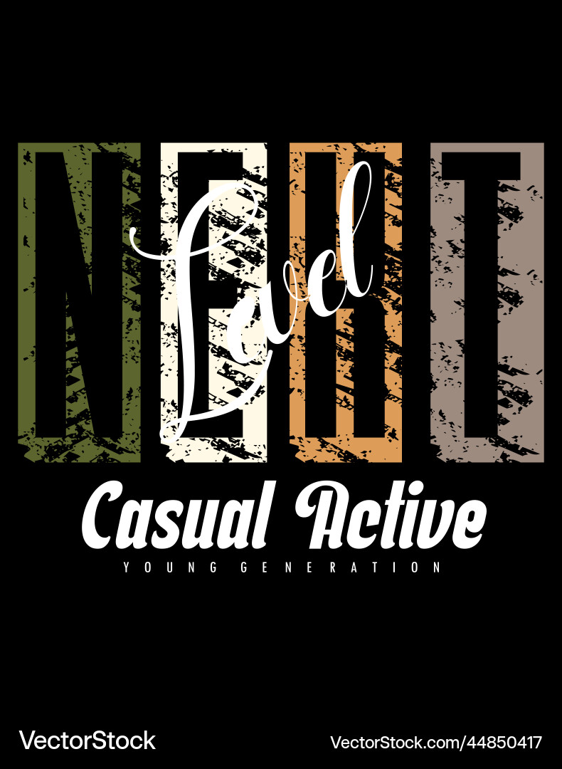 Casual active typography for t shirt design Vector Image